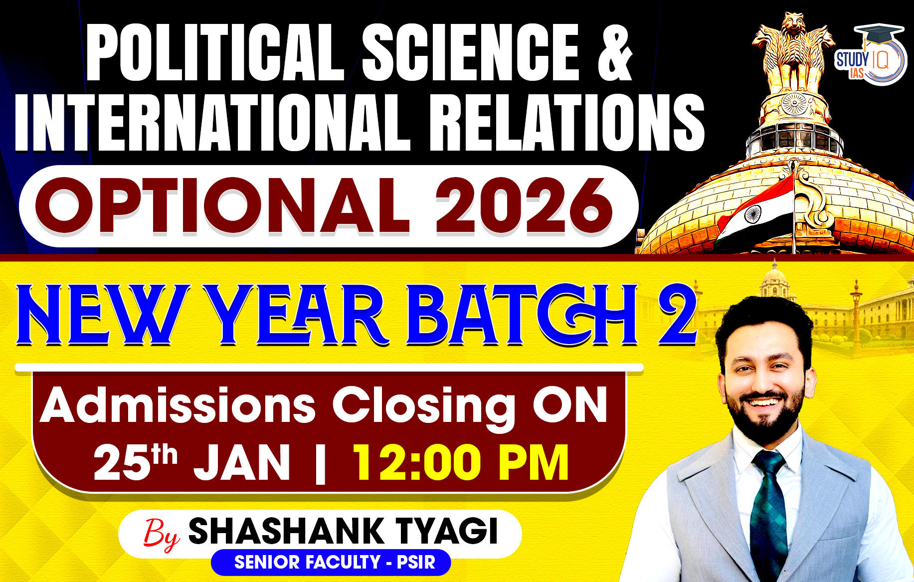 UPSC IAS (Mains) PSIR Optional Live 2026 (Comprehensive) New Year Batch 2