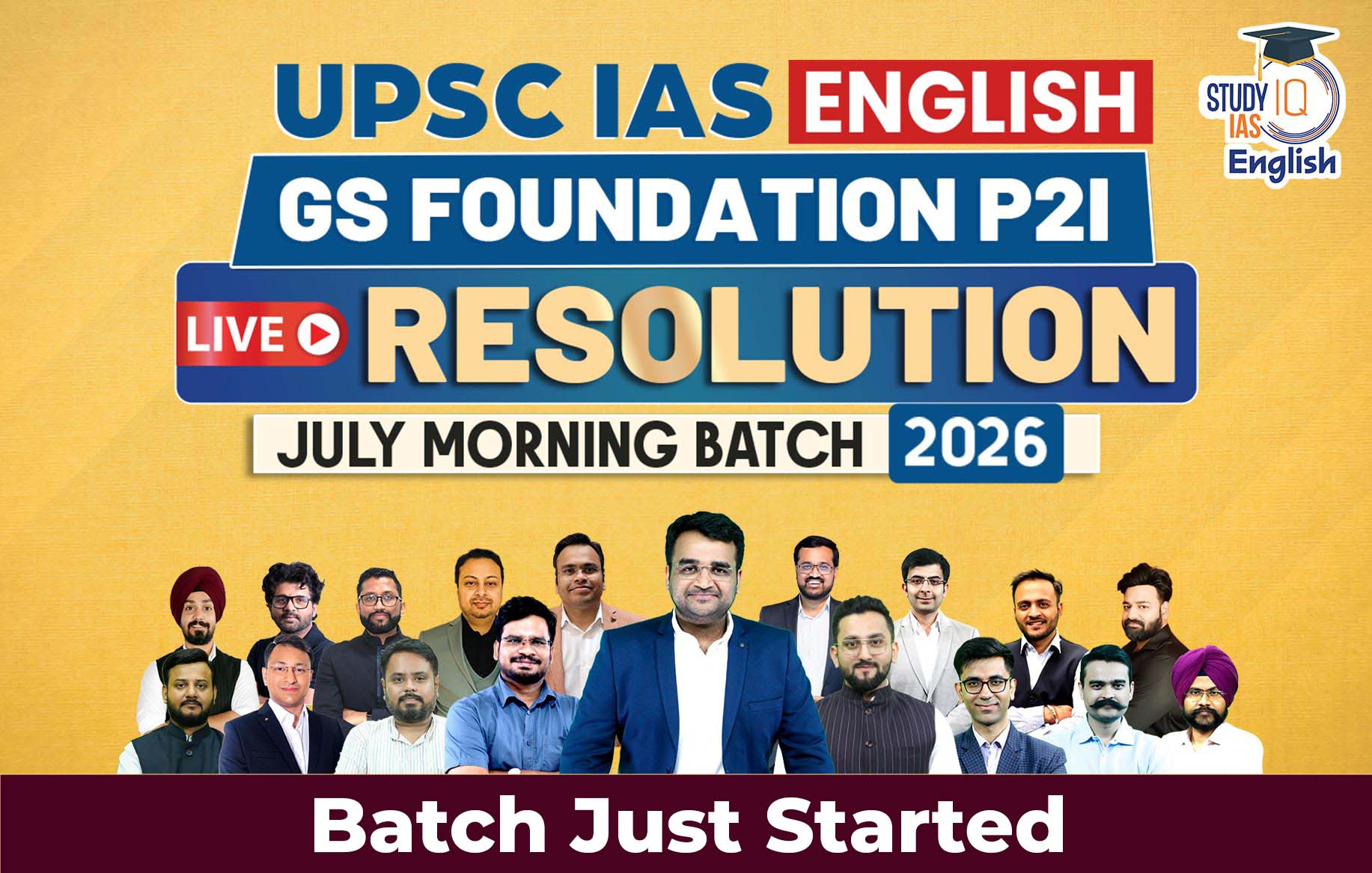 UPSC IAS Live GS P2I Foundation 2026 Resolution July English Morning Batch (Diamond)