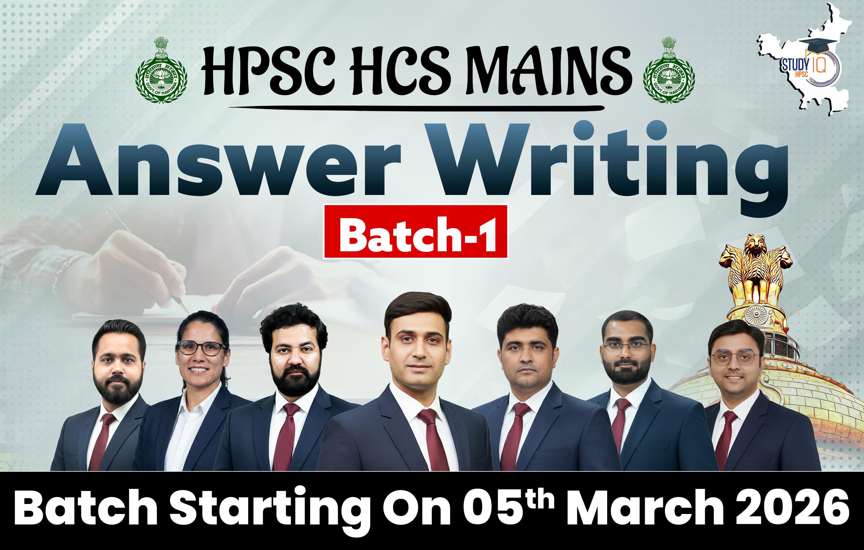 HPSC HCS Mains Answer Writing Batch